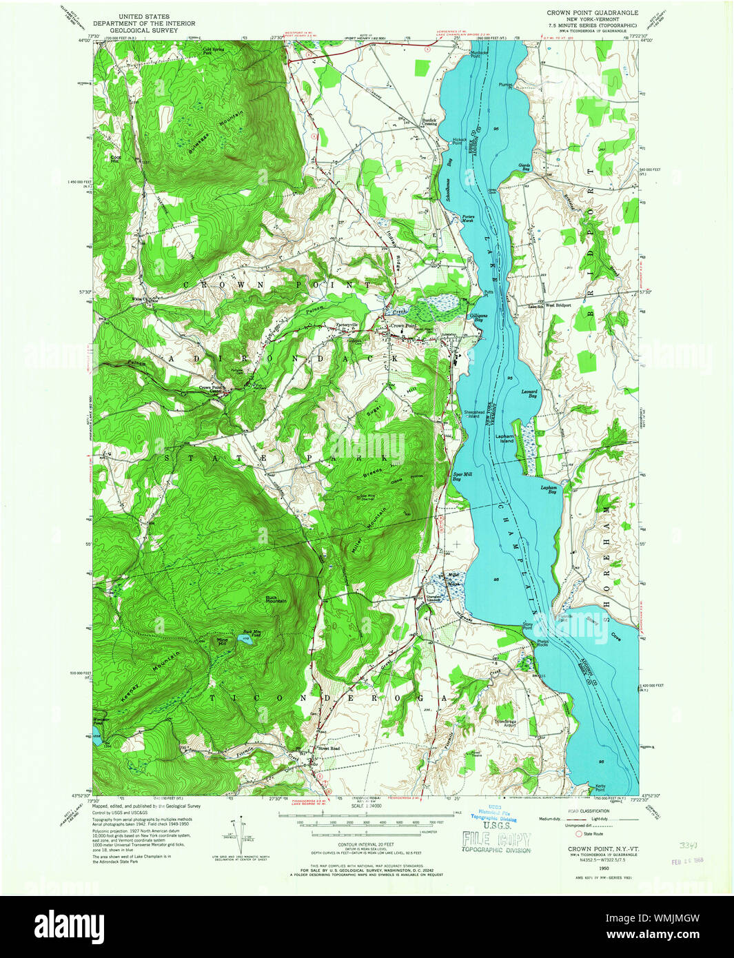 Map of crown point new york hi-res stock photography and images - Alamy