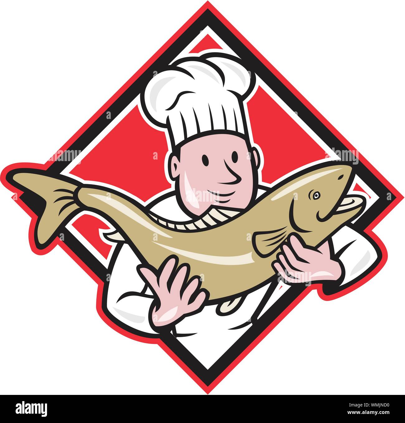 Chef cook handling salmon fish hi-res stock photography and images - Alamy