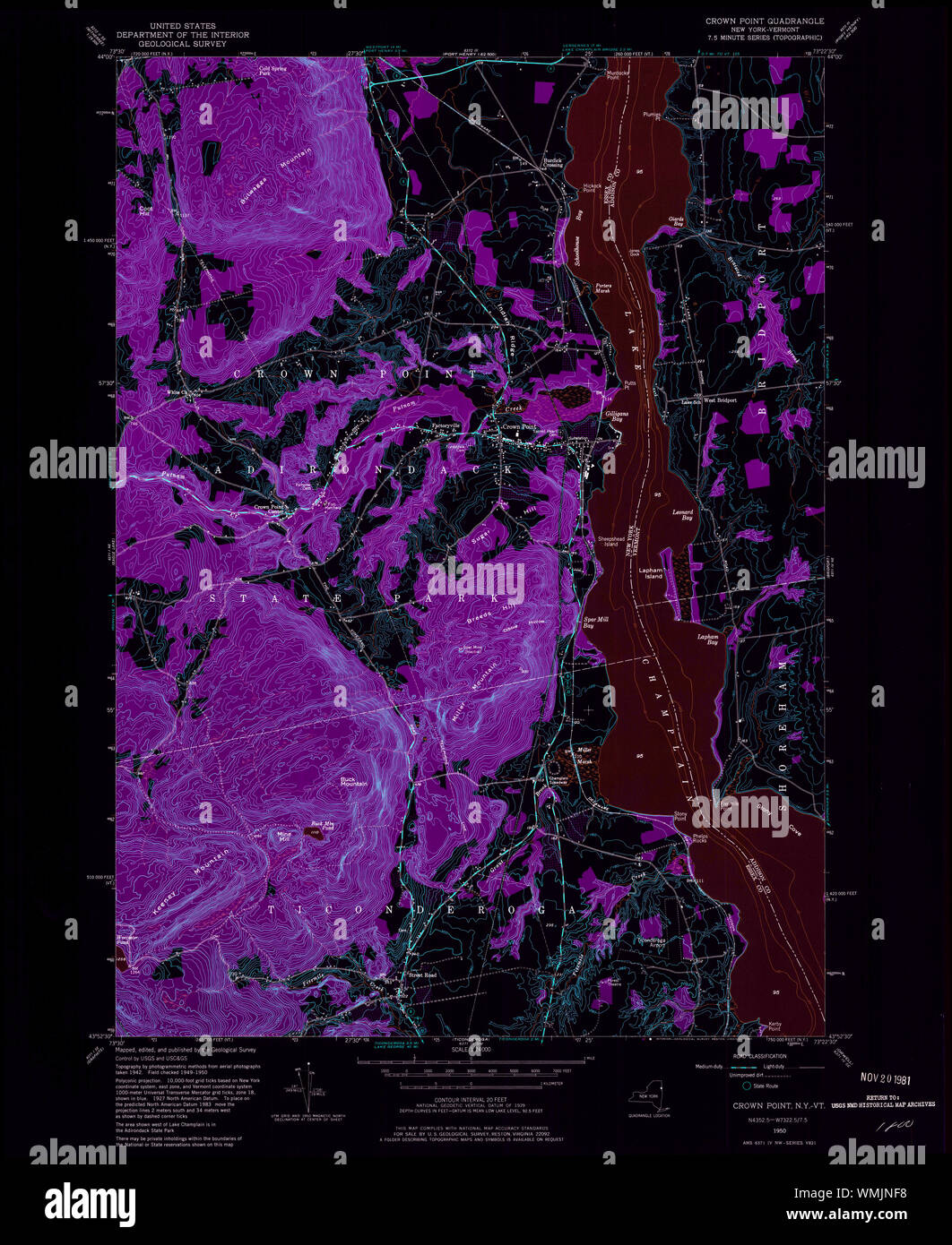 Map of crown point new york hi-res stock photography and images - Alamy