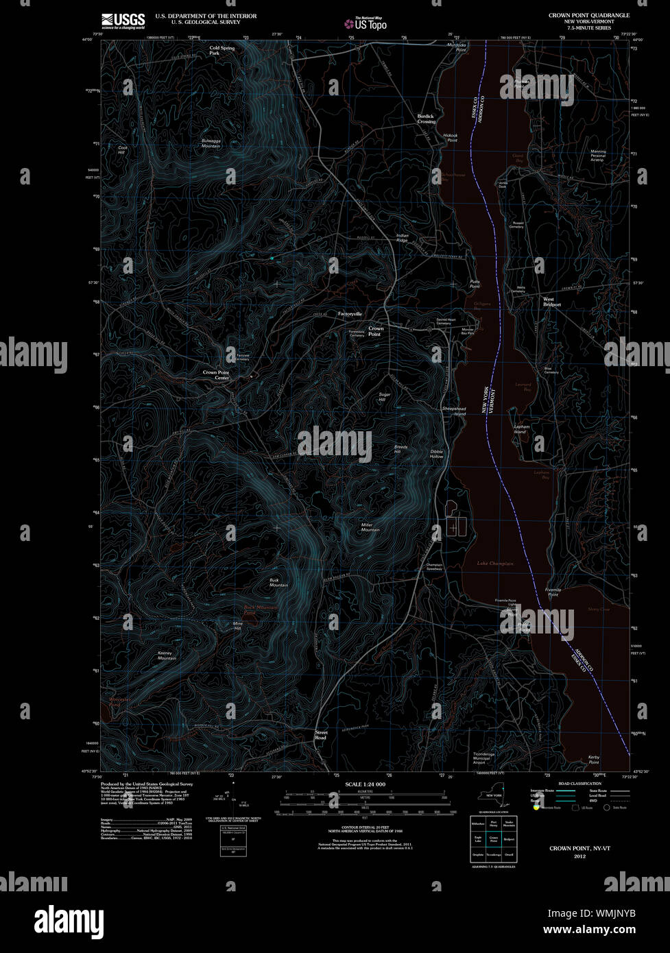 Map of crown point new york hi-res stock photography and images - Alamy