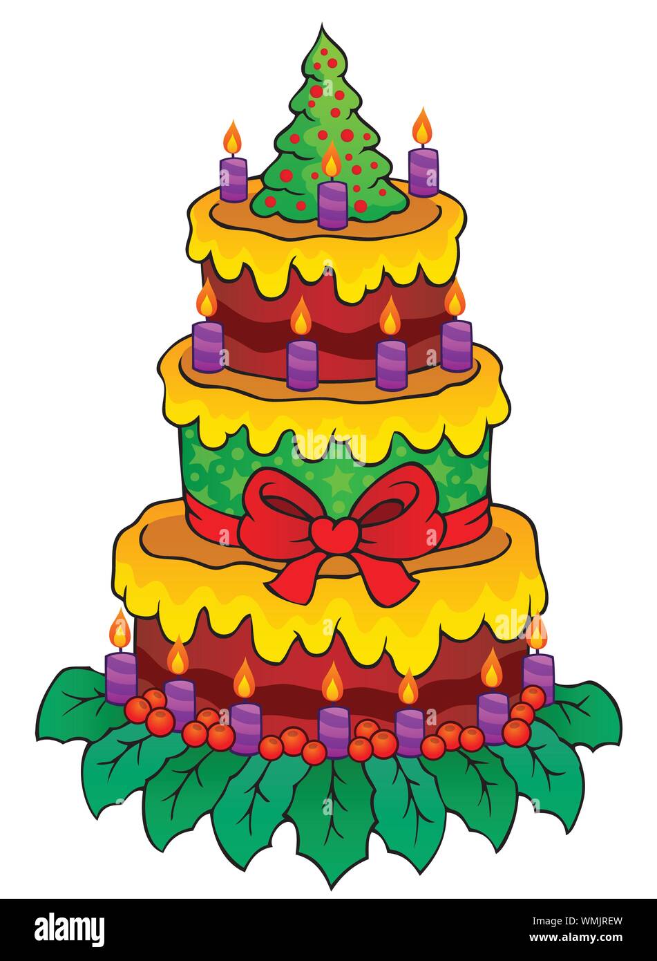 Christmas cake artwork Cut Out Stock Images & Pictures - Alamy