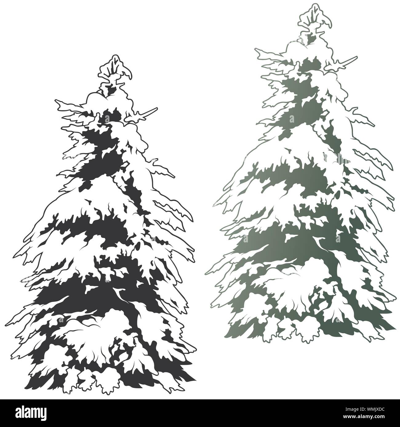 Snowy Coniferous Tree Stock Vector Image & Art - Alamy