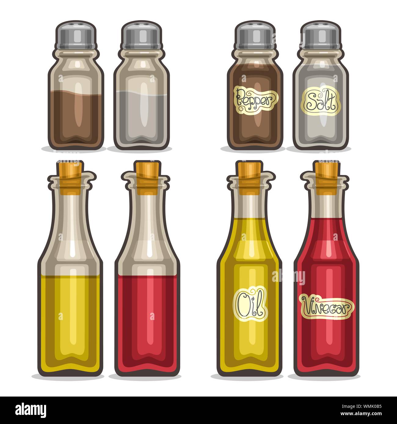 Set salt pepper oil Stock Vector Images - Alamy