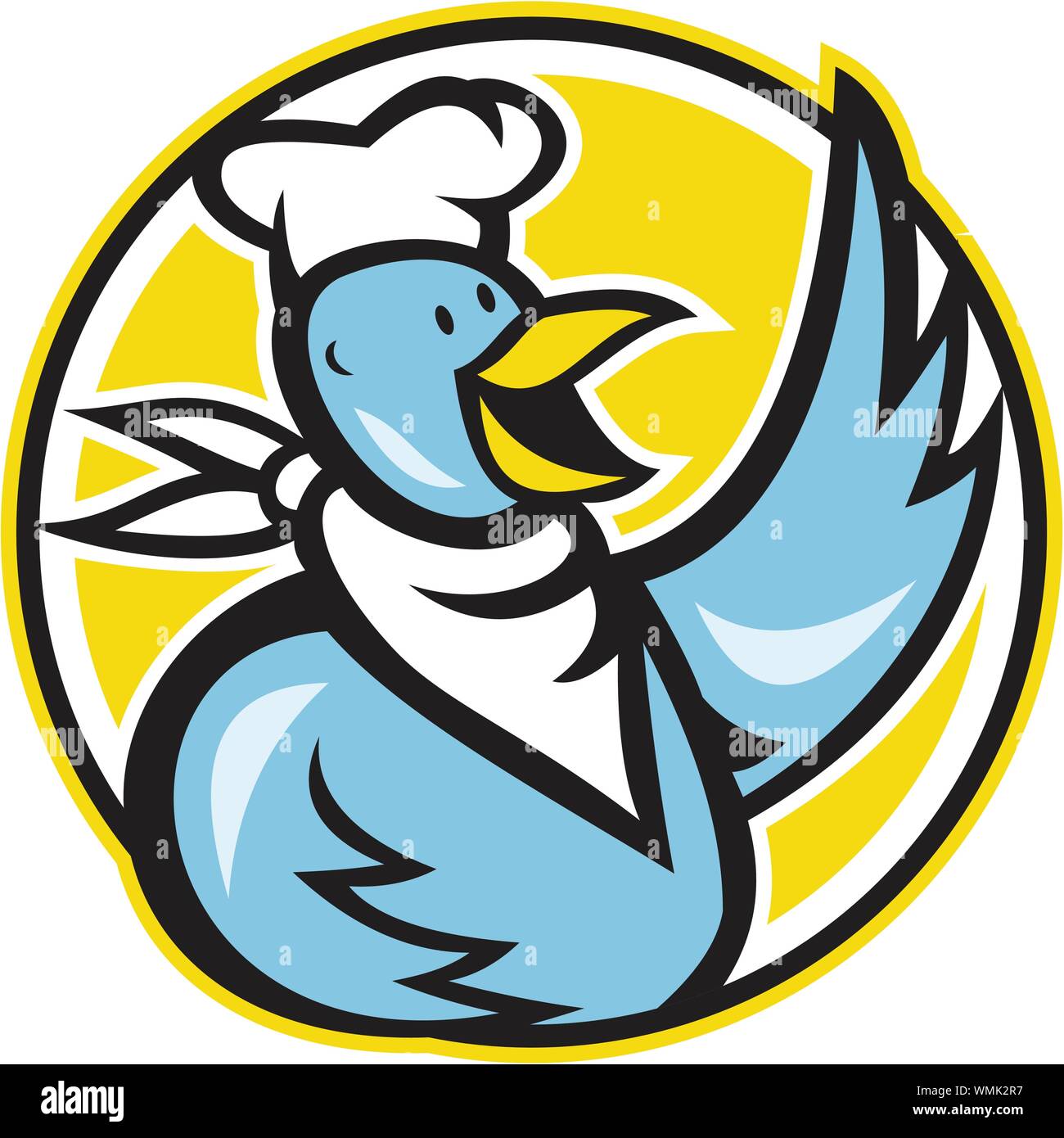 Chicken Chef Cook Waving Hello Stock Vector Image & Art - Alamy