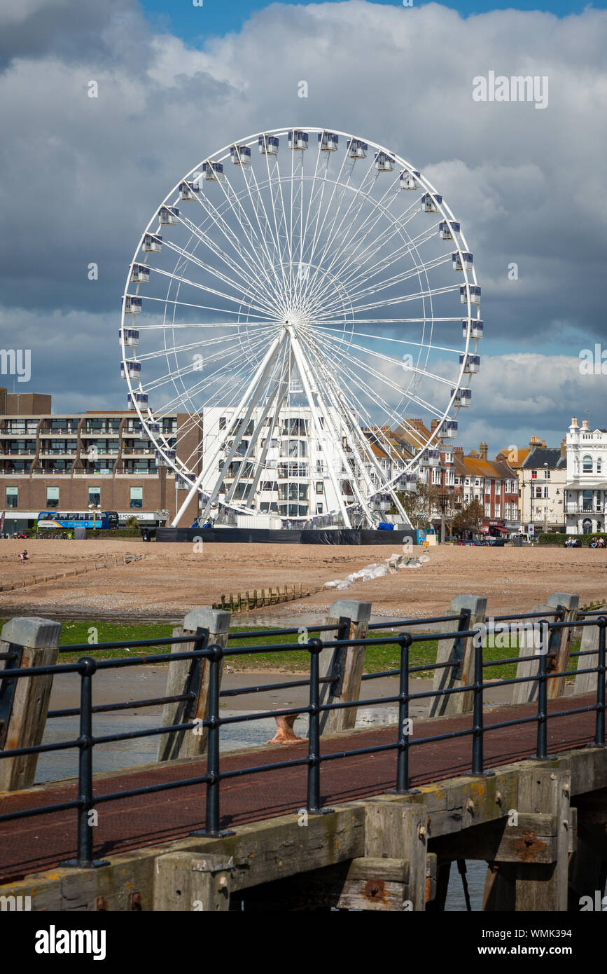 Worthing Observation Wheel on the seafront in Worthing, West Sussex ...