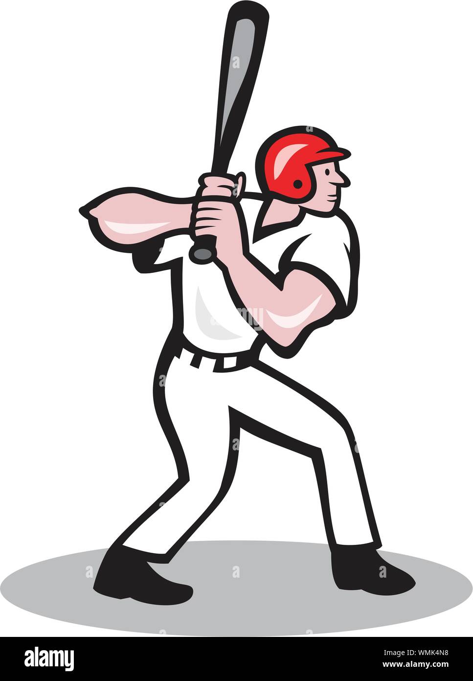 Baseball Player Batting Side Cartoon Stock Vector Image & Art - Alamy