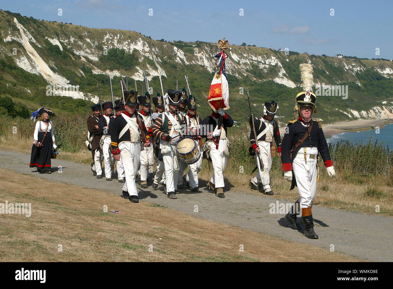 French soldiers of the Napoleonic Wars gather in Folkestone for a re ...