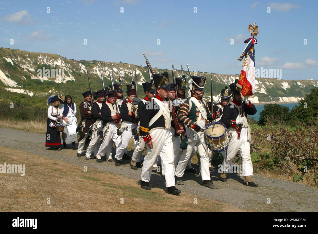 French soldiers of the Napoleonic Wars gather in Folkestone for a re ...
