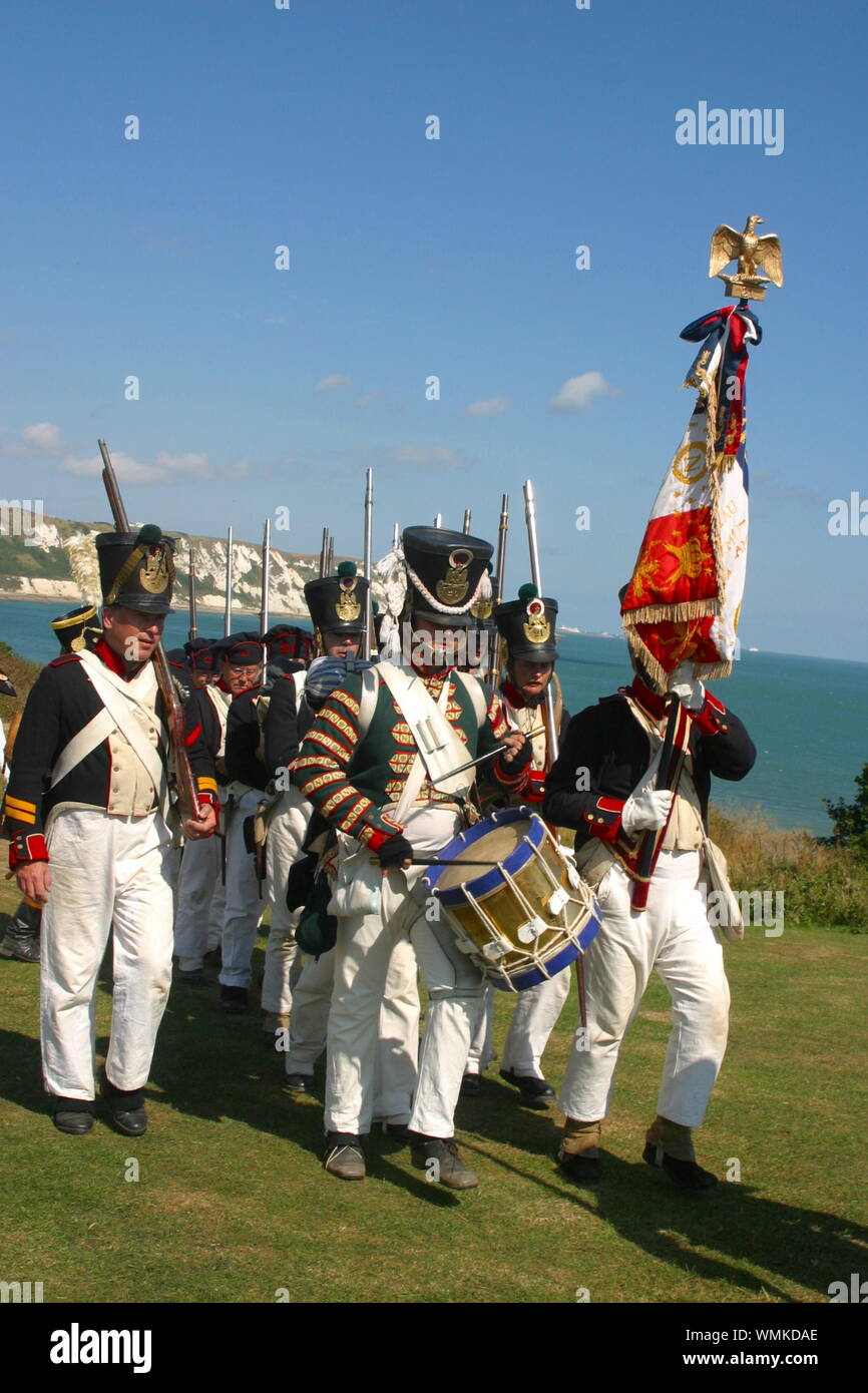 French soldiers of the Napoleonic Wars gather in Folkestone for a re ...