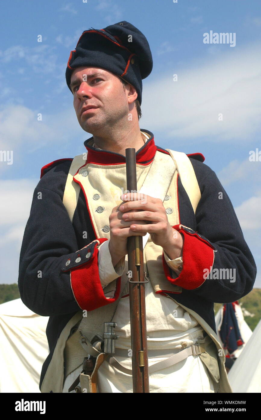 French soldiers of the Napoleonic Wars gather in Folkestone for a re ...