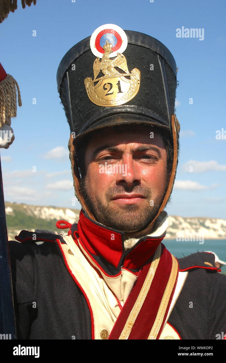 French soldiers of the Napoleonic Wars gather in Folkestone for a re ...