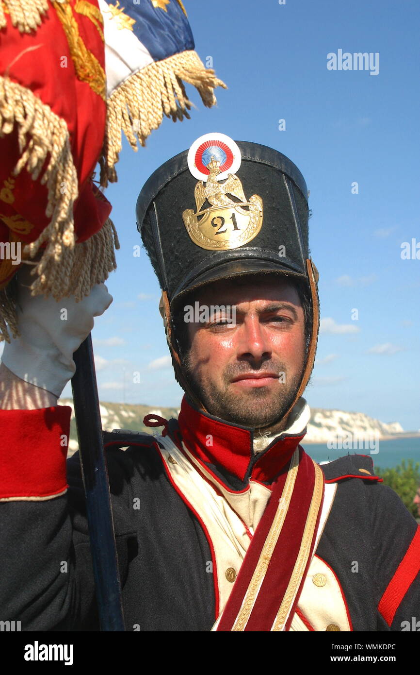 French soldiers of the Napoleonic Wars gather in Folkestone for a re ...