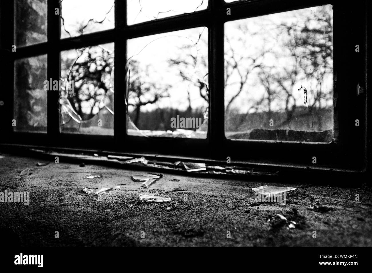 Broken glass on window sill hi-res stock photography and images - Alamy
