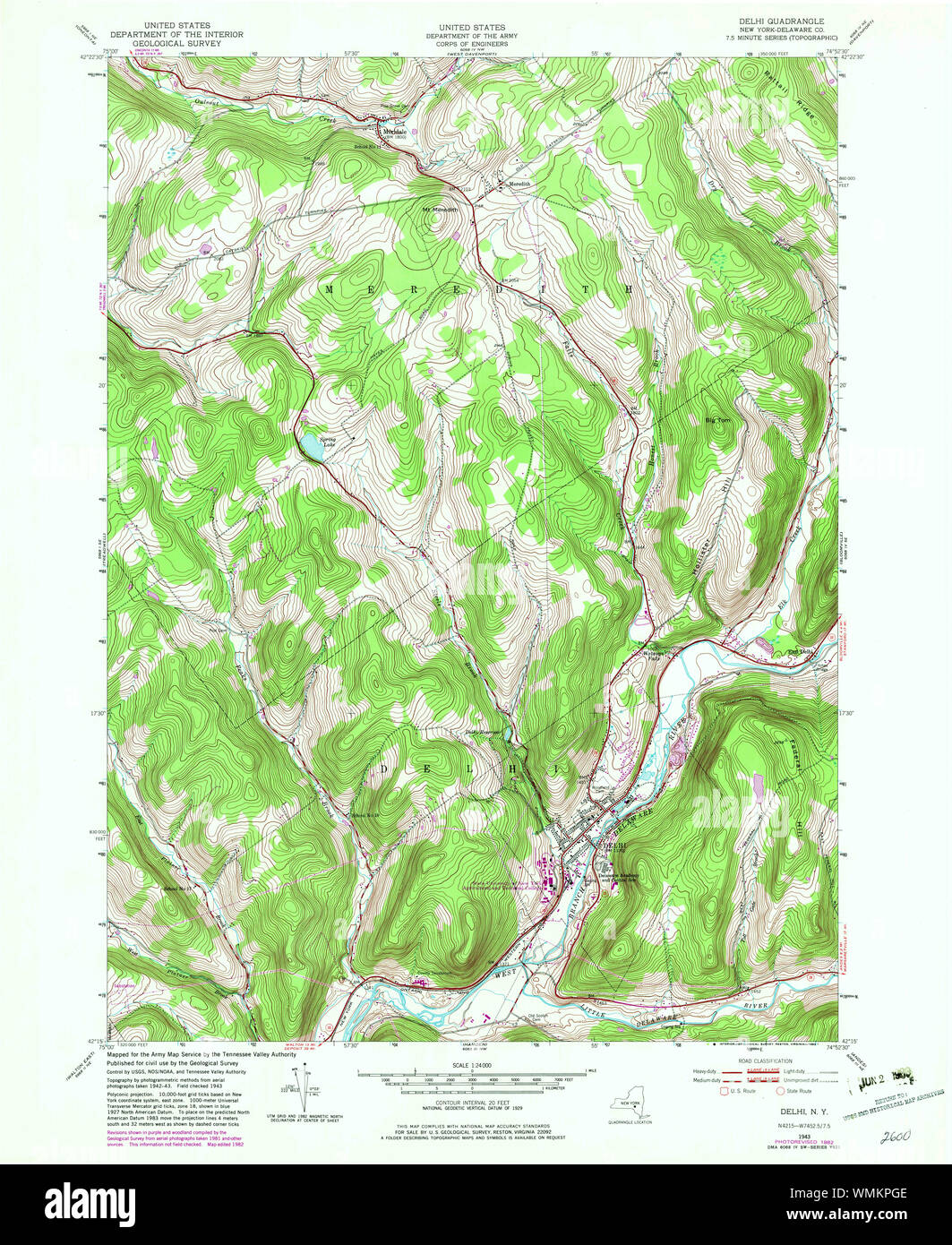 Delhi new york map hi-res stock photography and images - Alamy