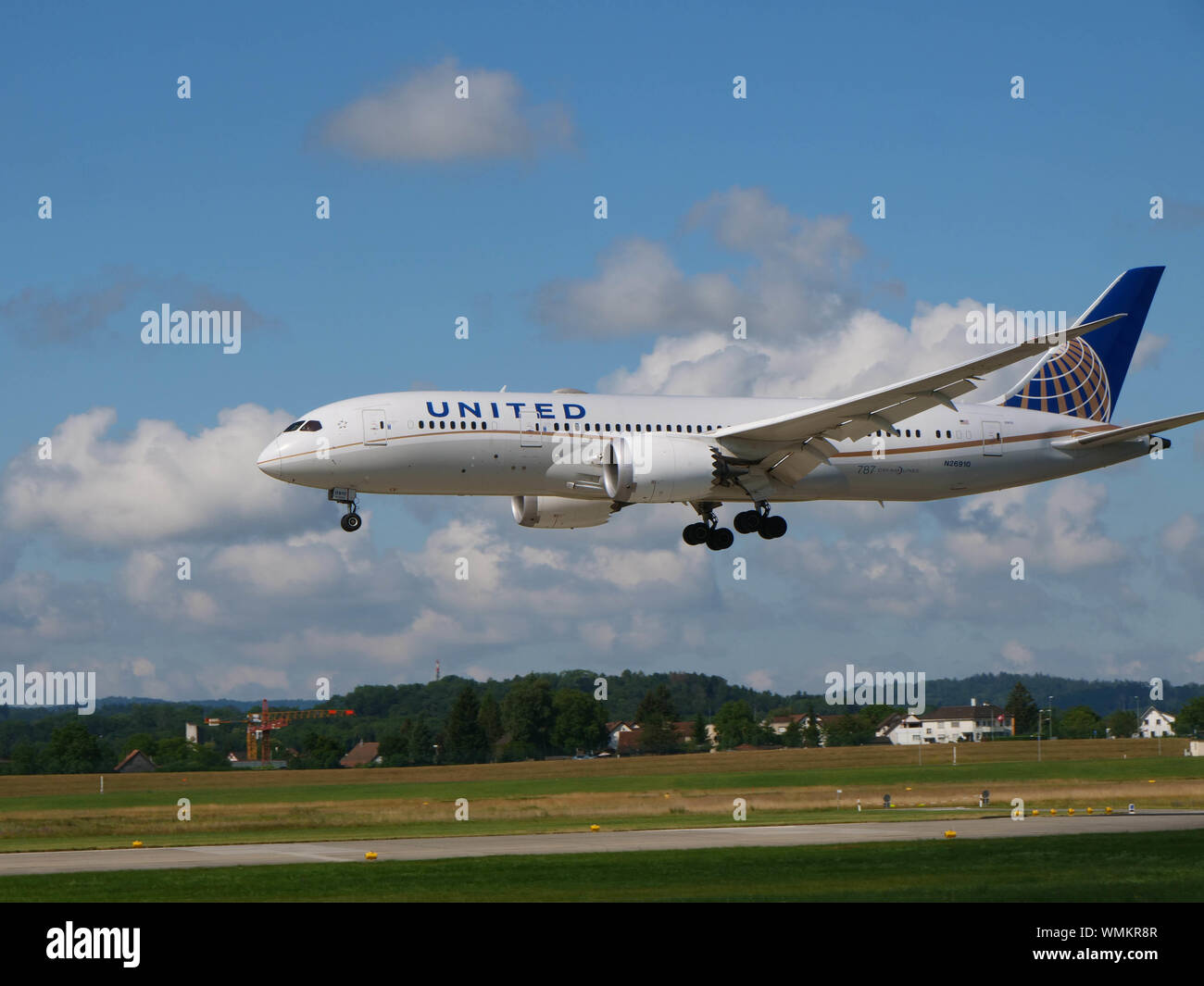 United Airlines Airplane take-off/landing at Zurich airport Stock Photo ...