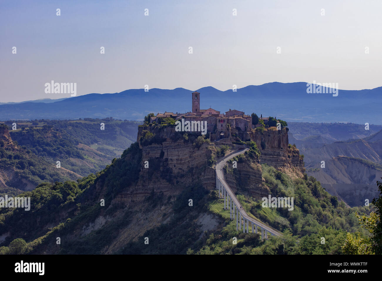 Early morning light catching the Italian city of Bagnoregio, Viterbo ...