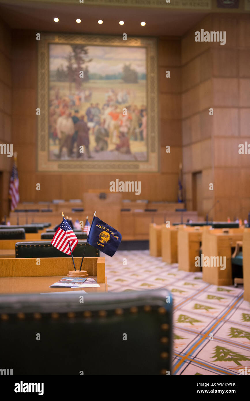The House of Representatives. The Oregon State Capitol, located in ...