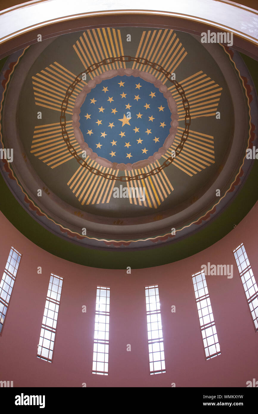 The interior of the Oregon Capitol dome was painted by Frank H. Schwarz ...
