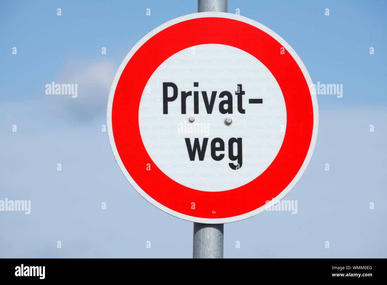 Road sign private way, prohibition for vehicles of all kinds Stock ...