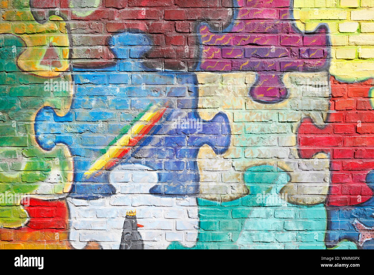 Puzzle, Colorful Brick Wall, Bricks, Background Picture, Texture Stock ...
