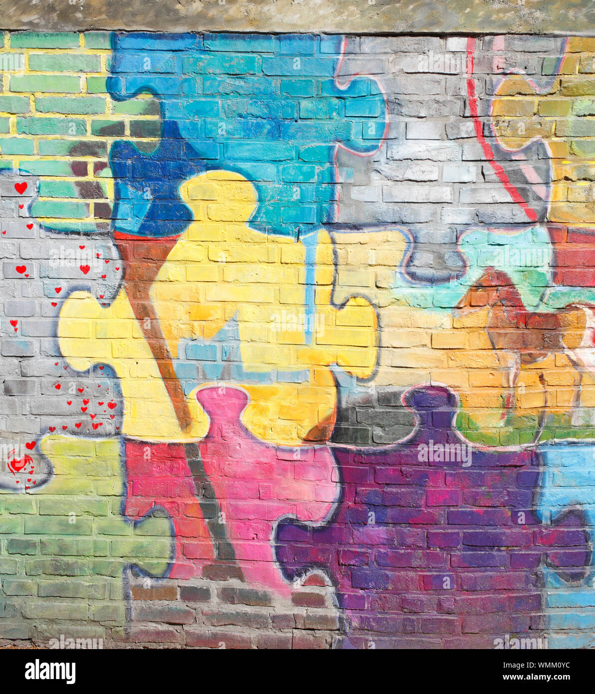 Puzzle, Colorful Brick Wall, Bricks, Background Picture, Texture Stock ...