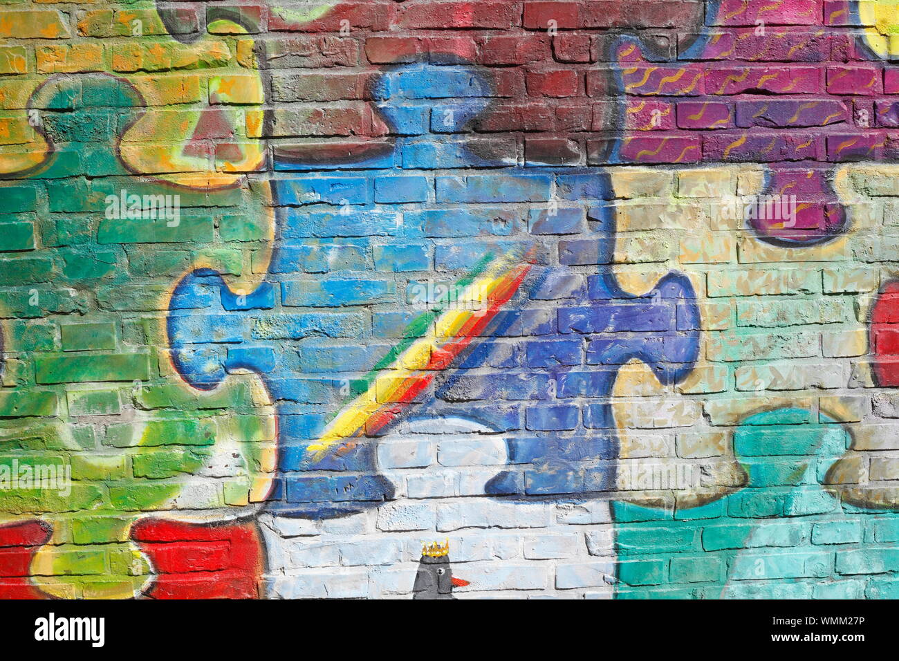 Puzzle, Colorful Brick Wall, Bricks, Background Picture, Texture Stock ...