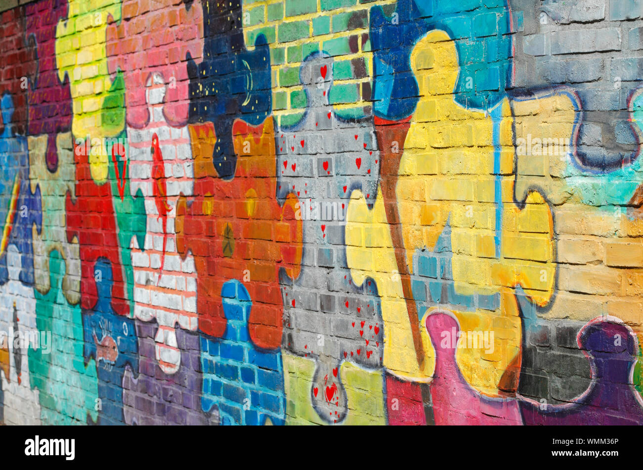 Puzzle, Colorful Brick Wall, Bricks, Background Picture, Texture Stock ...