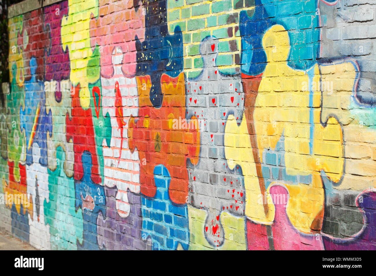 Puzzle, Colorful Brick Wall, Bricks, Background Picture, Texture Stock ...