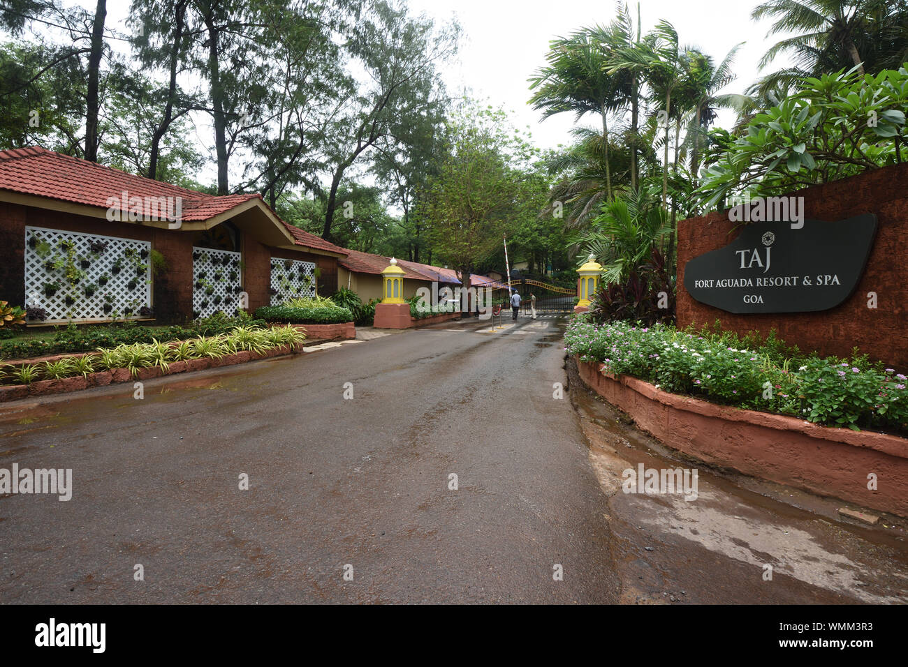 Taj Fort Aguada Resort & Spa entrance road. Bardez, North Goa, India ...