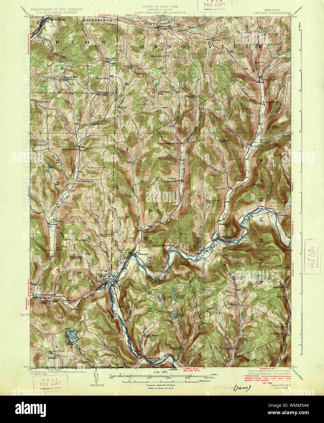 Map of deposit new york hi-res stock photography and images - Alamy