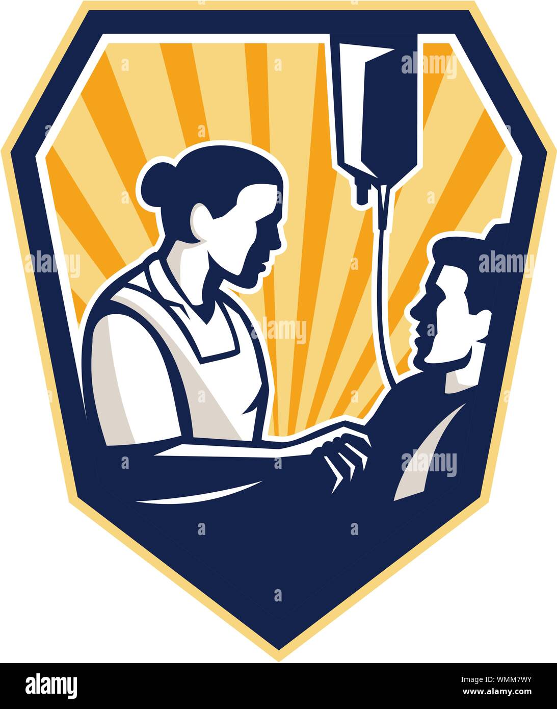 Nurse caring female patient Stock Vector Images - Alamy