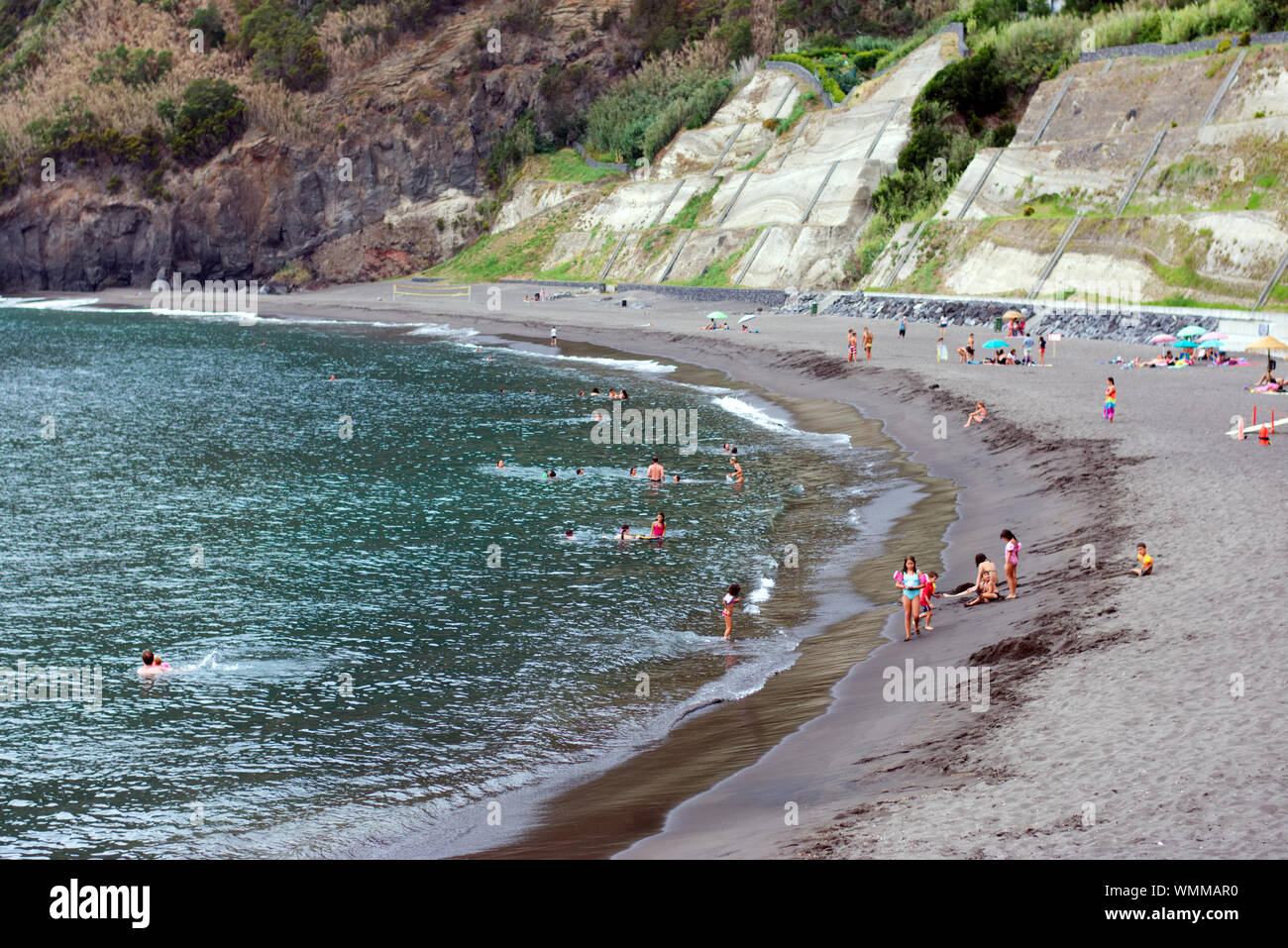 People at Ribeira Quente Beach - Sao Miguel, Azores Stock Photo - Alamy