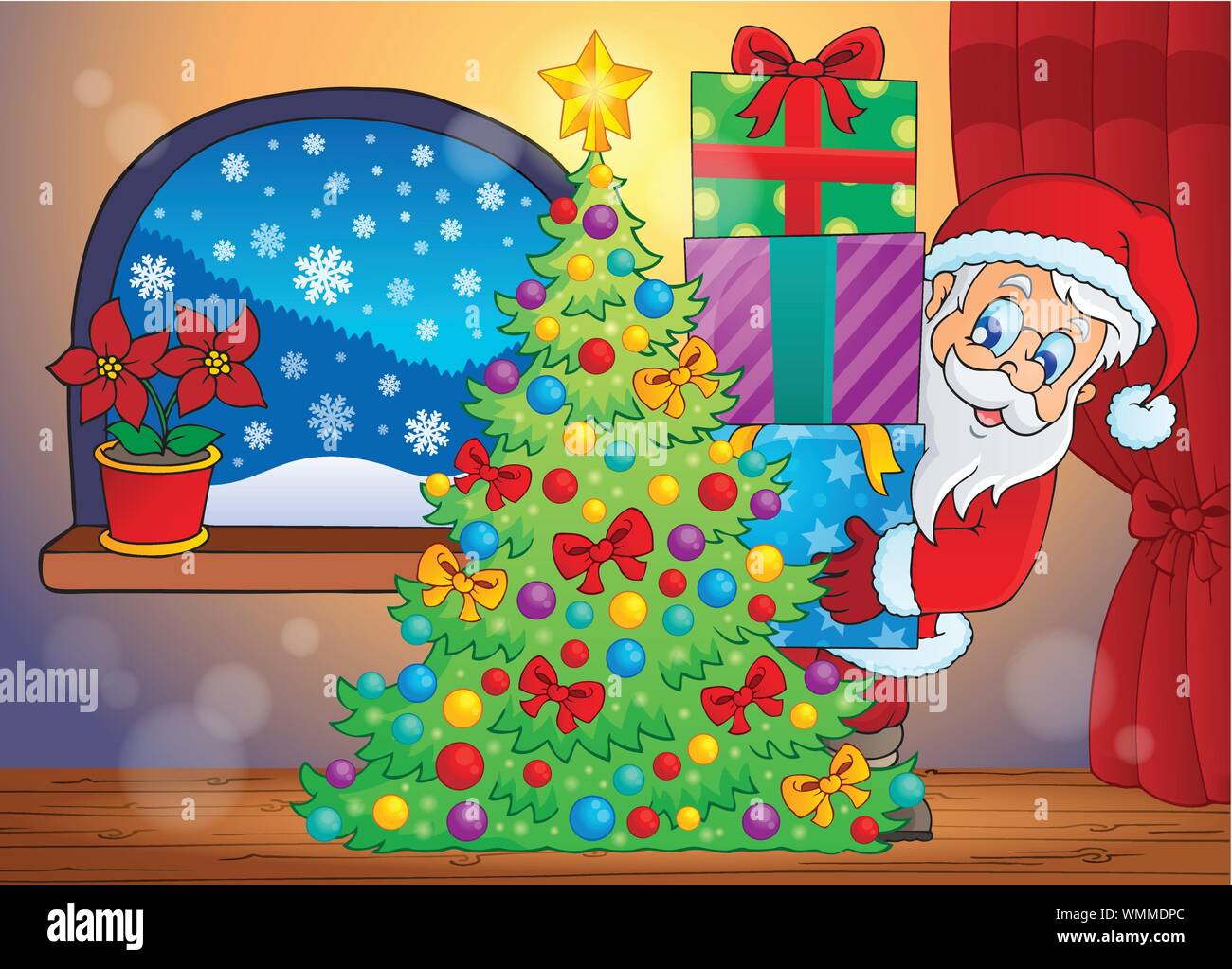 Santa Claus indoor scene 7 Stock Vector Image & Art - Alamy