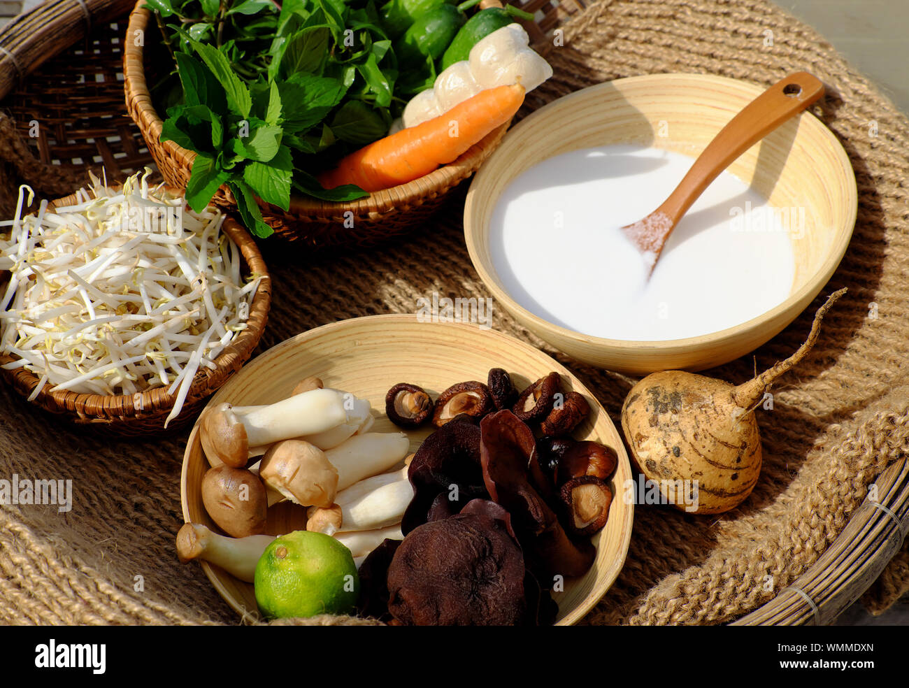 Prepare raw material from vegetable for Vietnamese homemade vegan food ...