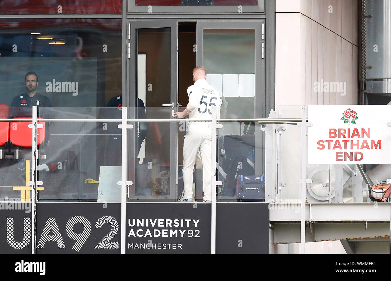 England's Ben Stokes returns to the dressing room during day two of the ...