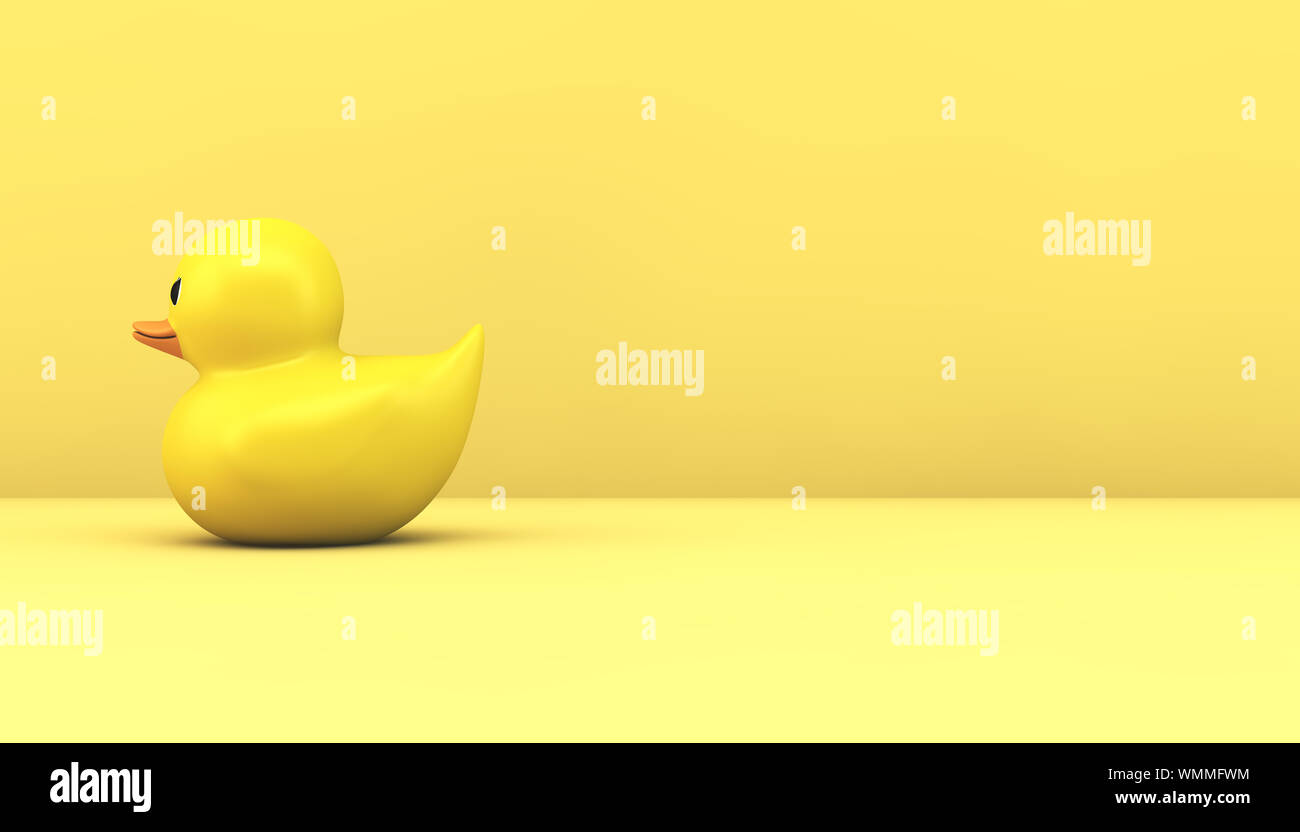 yellow rubber duck 3d rendering Stock Photo - Alamy