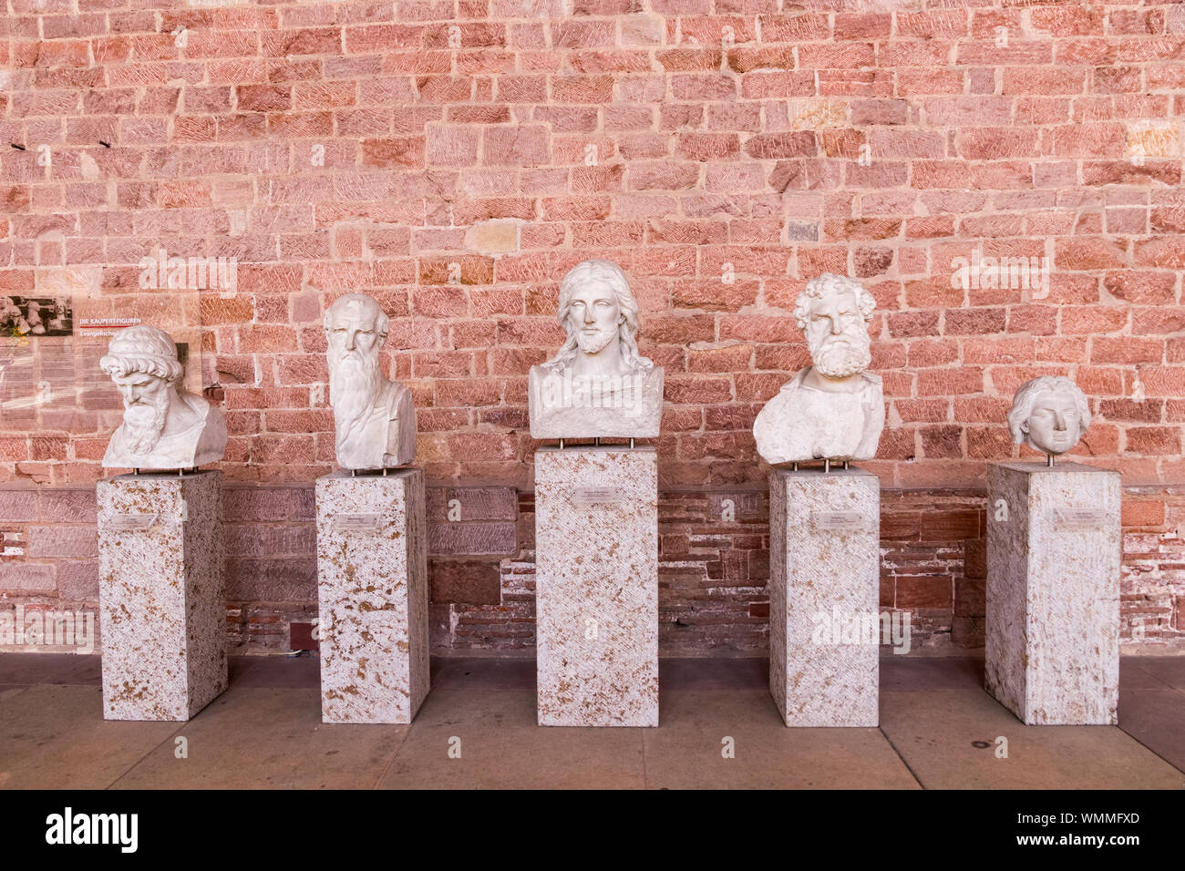 Trier, Germany. Busts of Jesus Christ and the Four Evangelists inside ...