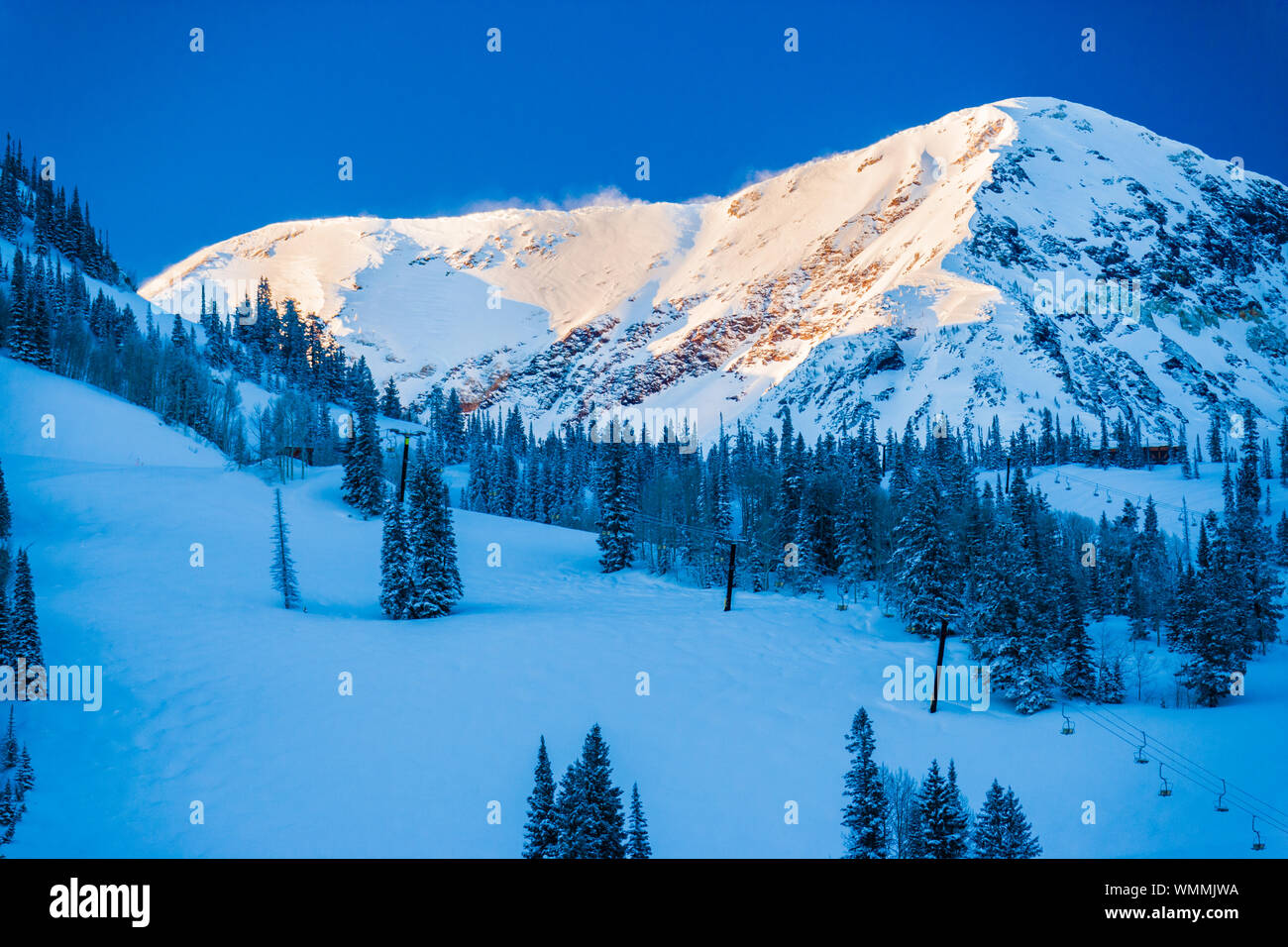 Ski trails in Snowbird, Utah, USA Stock Photo - Alamy