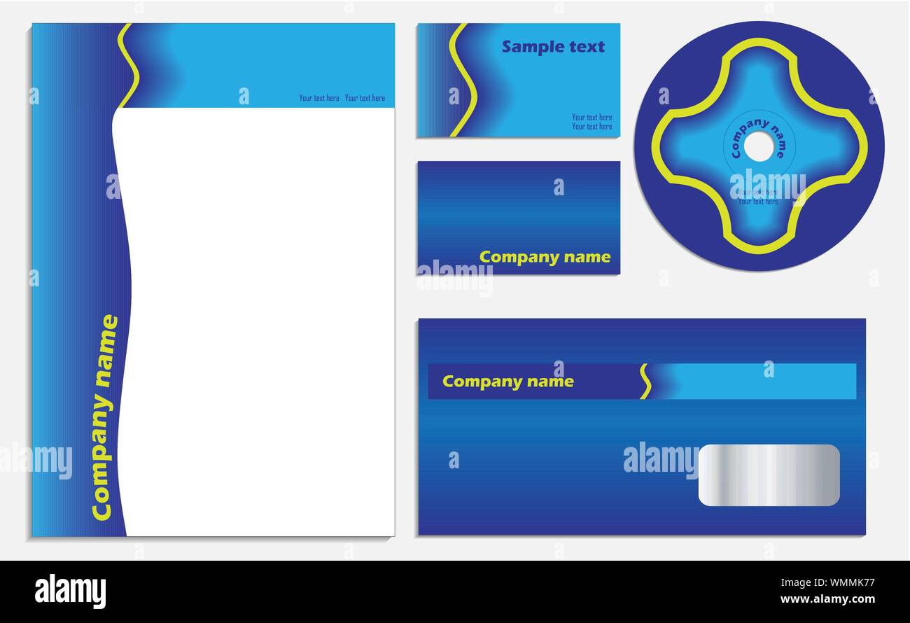 Blue company vector set Stock Vector Image & Art - Alamy