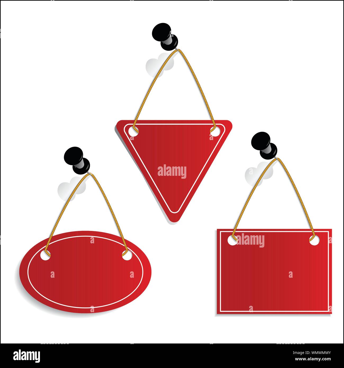 Label hanging on push-pin Stock Vector Image & Art - Alamy