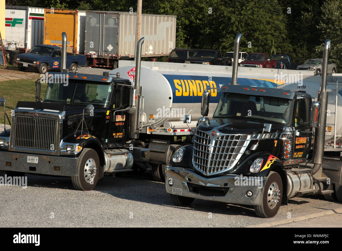 Sunoco tankers parked in gas station Stock Photo - Alamy