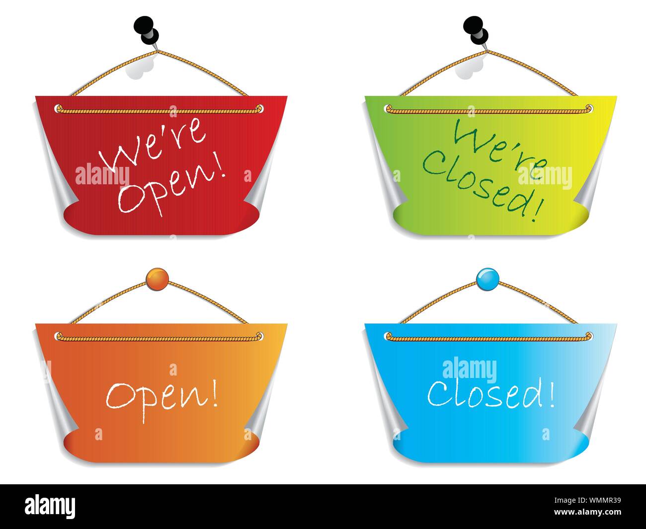 Sticky notes hanging on pins Stock Vector Image & Art - Alamy