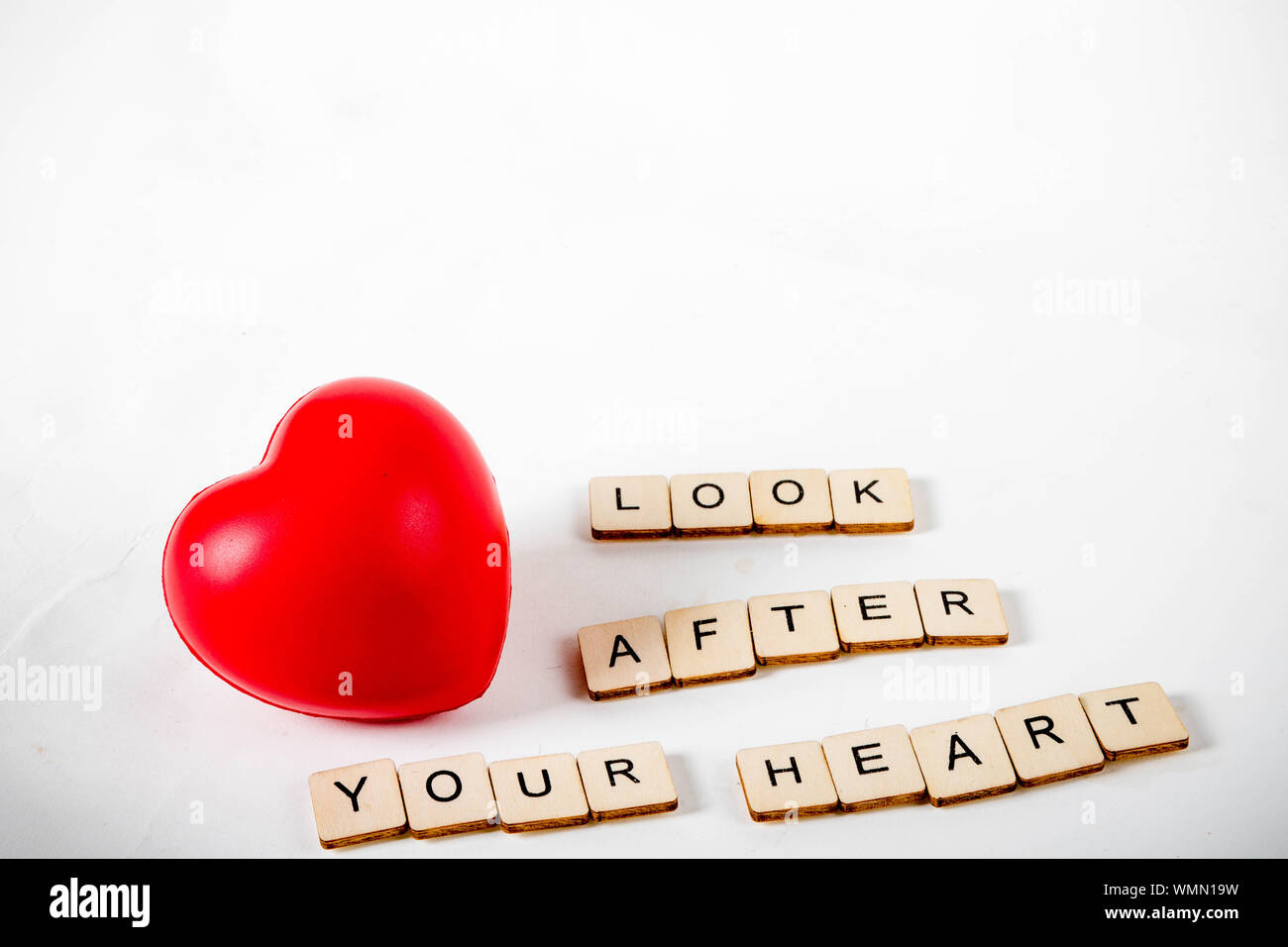 Healthcare concept showing a heart and the message look after your ...