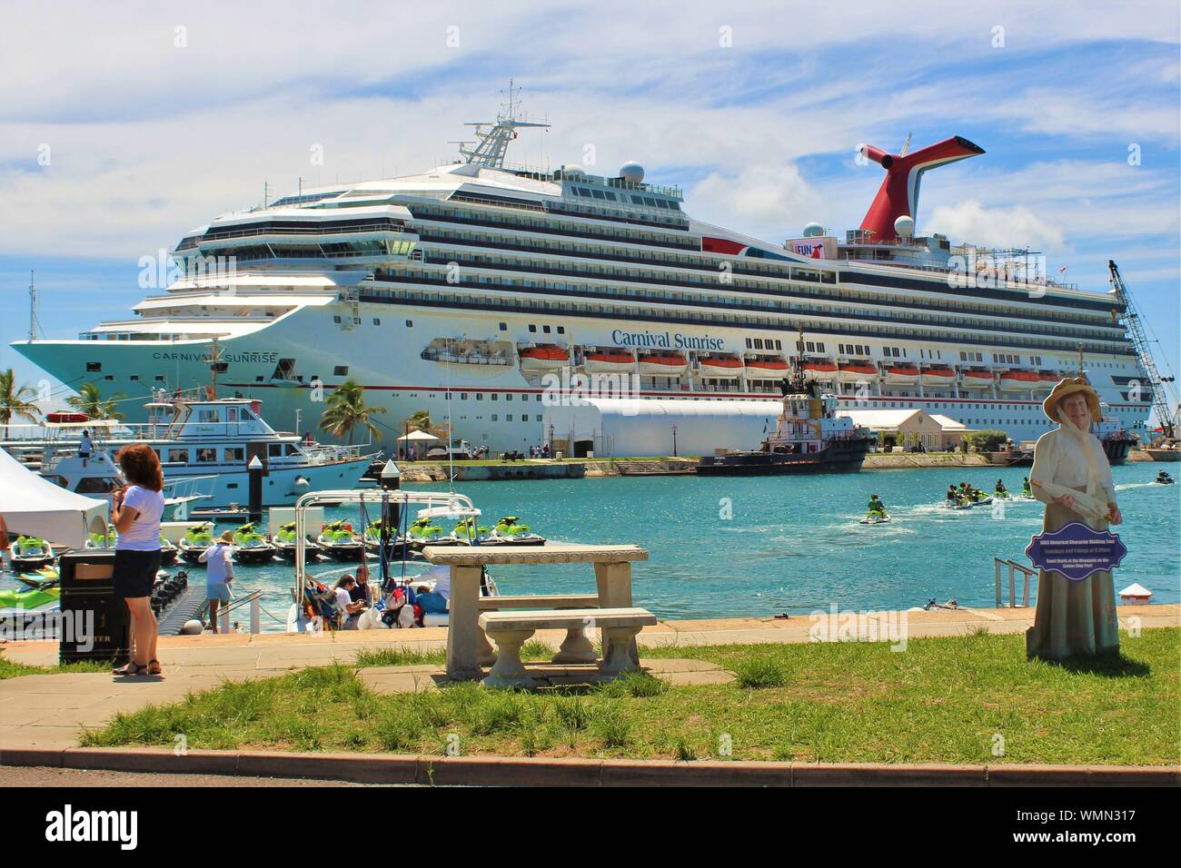 August 17th 2019: The Carnival Sunrise Cruise Ship docked in port at ...