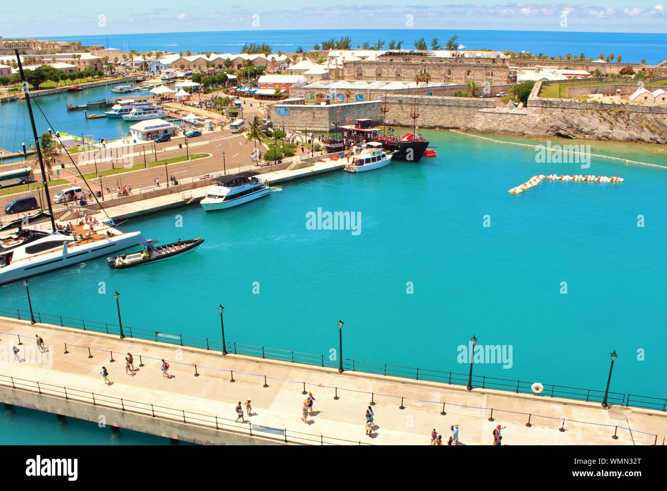 Aerial view of the Royal Naval Dockyard, King's Wharf Port, and the ...