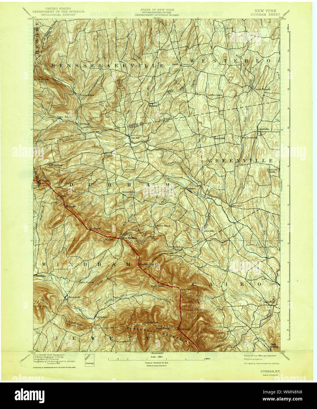 Map of durham new york hi-res stock photography and images - Alamy