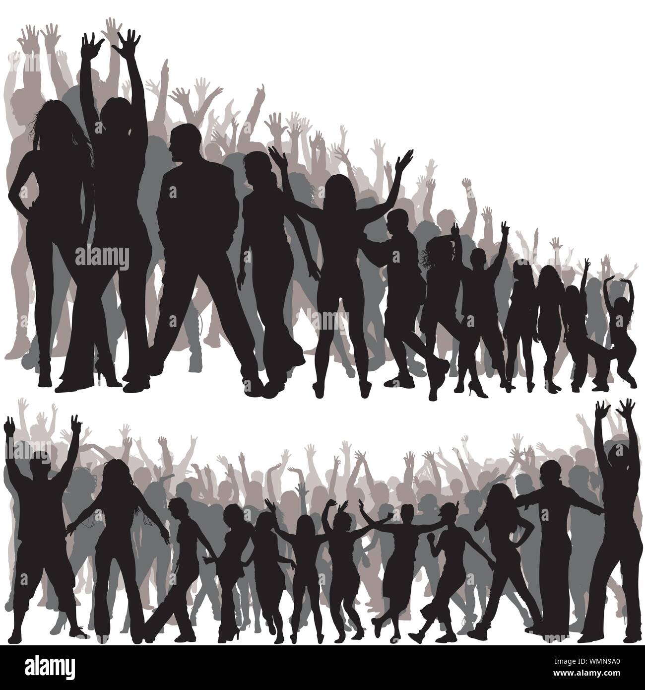 Cheering crowd at concert Cut Out Stock Images & Pictures - Alamy