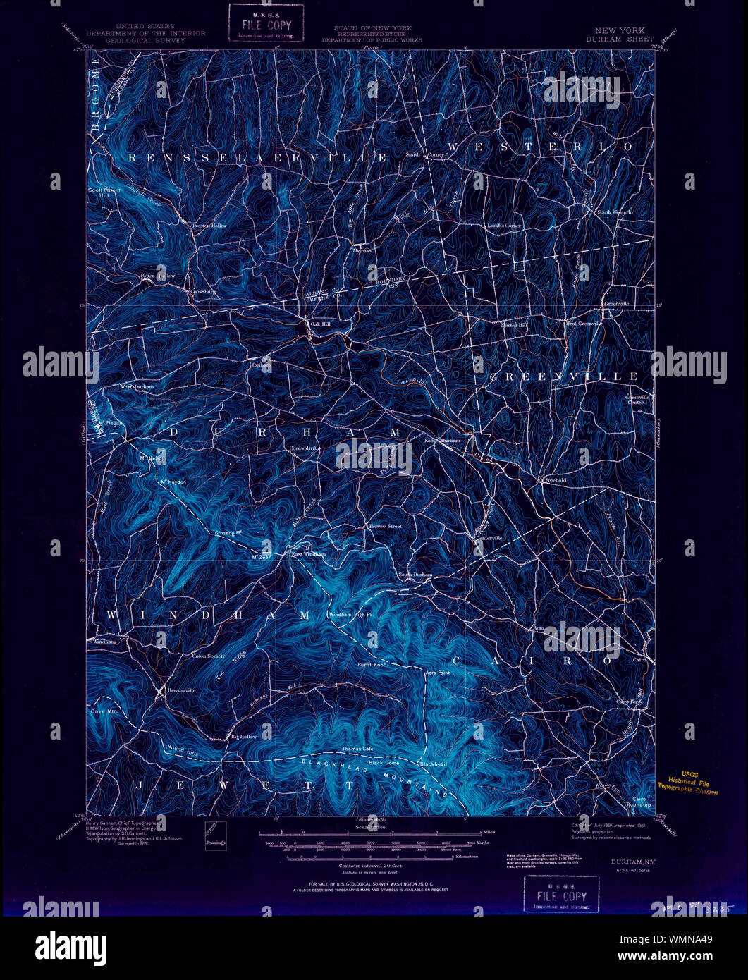 Map of durham new york hi-res stock photography and images - Alamy