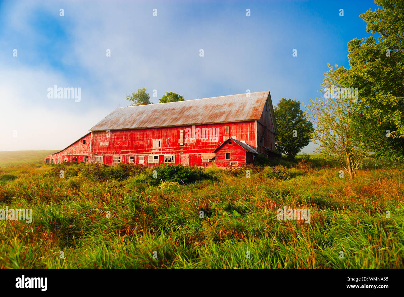 Red barn, Stowe, Vermont, USA Stock Photo - Alamy