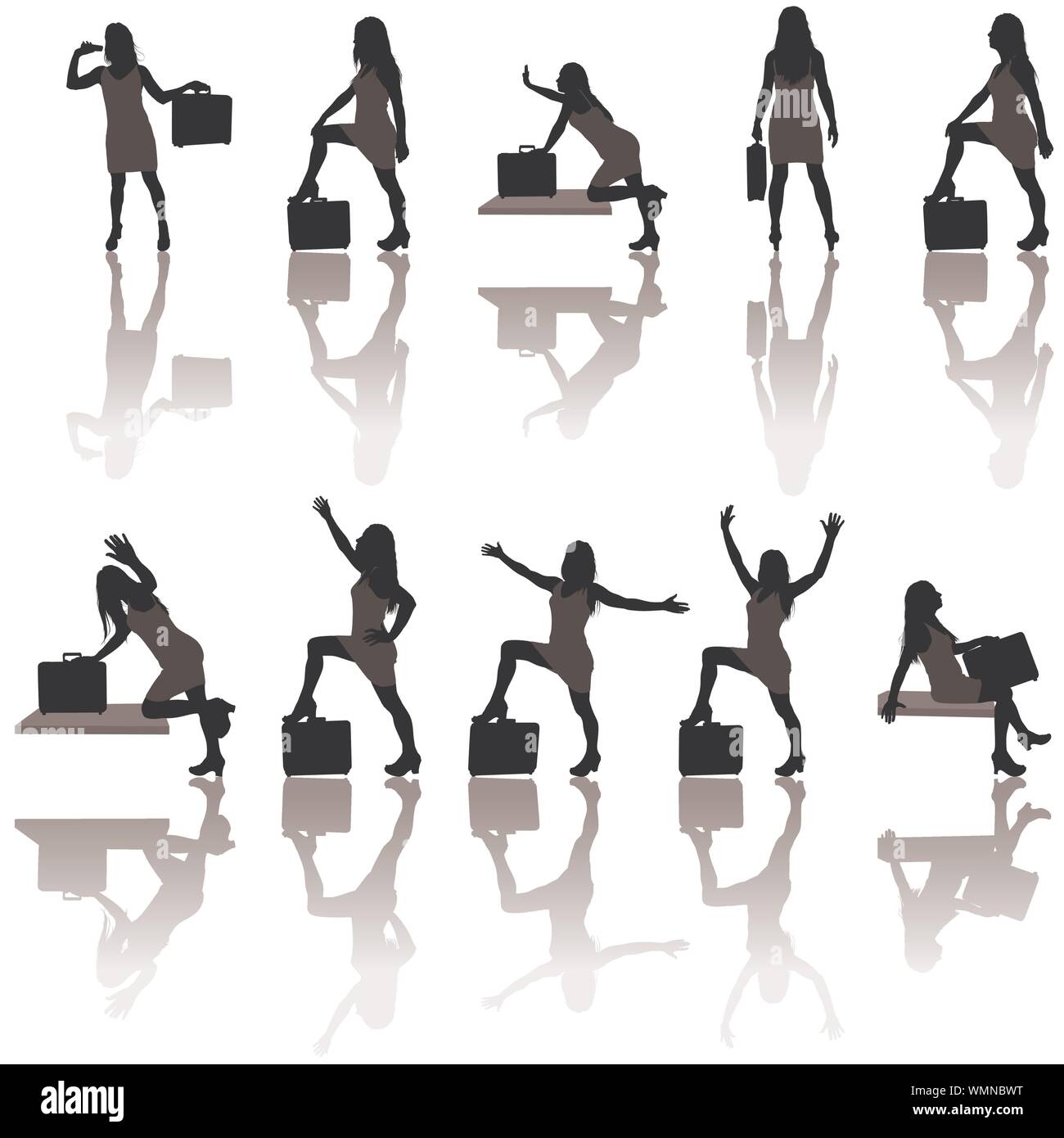 Business Woman Silhouettes Stock Vector Image & Art - Alamy